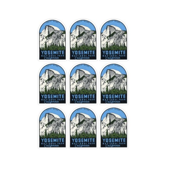 Design | Yosemite National Park California Laminated Vinyl Stickers 146 ...